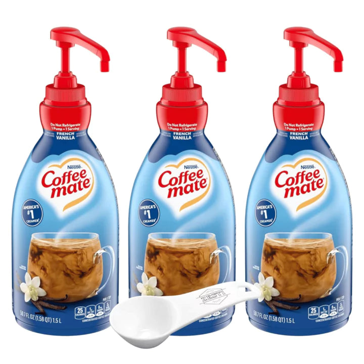 Coffee Mate French Vanilla Coffee Creamer, 1.5L Pump Bottle (Pack of 3 ...