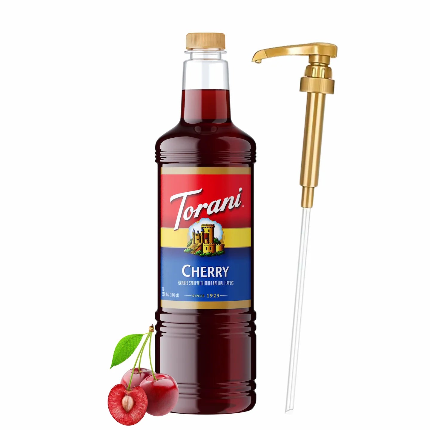 Torani Cherry Syrup 1 Liter Bottle with Pump – DirectCoffeeTea.com