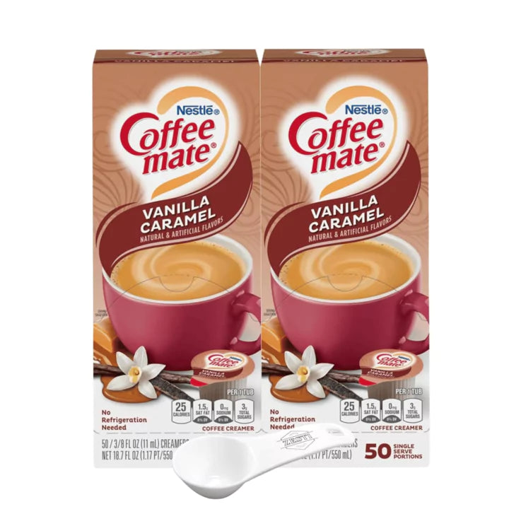 Coffee Mate Vanilla Caramel Liquid Coffee Creamer Singles, 50 Count (P ...